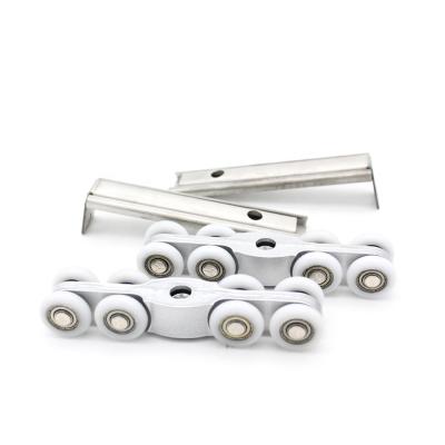 China Sliding Door Roller Glass Door Rollers Durable Rail Track 8 Wheel Cabinet Door Hanging Pulley Window for Bathroom Wood Hanging for sale