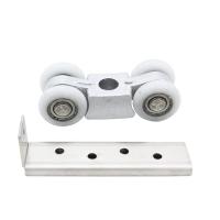 China Sliding Door Roller Glass Door Rollers Durable Rail Track 8 Wheel Cabinet Door Hanging Pulley Window for Bathroom Wood Hanging for sale