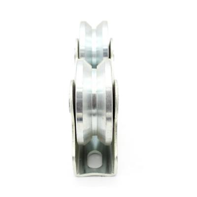China V Groove Wheel Stainless Steel Groove  Heavy Duty Track Wheel Rigid Caster Sliding Gate Roller Wheel Double Bearing for sale