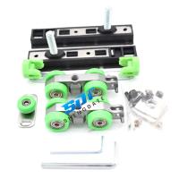 China Sliding Doors Window Accessories Double Hanging Wheel Roller Aluminium Track Guide Rail for sale