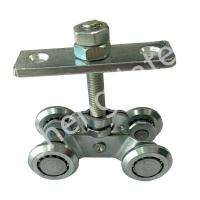 China Steel Double Wheel Rail Hanging Trolley Silver Sliding Track Roller Hanging Barn Door Rail Trolley Wheel for sale