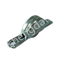 China Steel Double Wheel Rail Hanging Trolley Silver Sliding Track Roller Hanging Barn Door Rail Trolley Wheel for sale