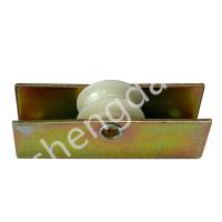China Steel Double Wheel Rail Hanging Trolley Silver Sliding Track Roller Hanging Barn Door Rail Trolley Wheel for sale