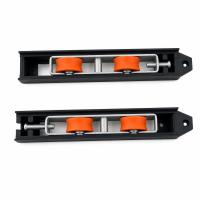 China Adjustable Height Tandem Double Wheel Sliding Door Roller Black Nylon Housing Orange POM Wheel for Aluminum UPVC Door for sale