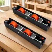 China Adjustable Height Tandem Double Wheel Sliding Door Roller Black Nylon Housing Orange POM Wheel for Aluminum UPVC Door for sale