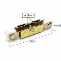 China Chile Bolivia Market Double Nylon Wheel Sliding Door Roller Color Zinc Iron Housing Snap In Bottom Pulley Wear Resistant for sale