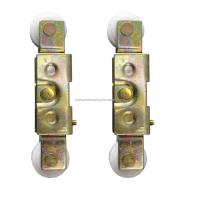 China Chile Bolivia Market Double Nylon Wheel Sliding Door Roller Color Zinc Iron Housing Snap In Bottom Pulley Wear Resistant for sale