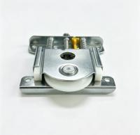 China Furniture Fittings Wardrobe Wooden Sliding Door Adjustable Bottom Roller Wheel Iron Steel Spring Buffer Sliding Door Roller for sale
