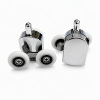 China Double Wheel Shower Door Roller Chrome Zinc Alloy Bracket Nylon Pulley for Glass Sliding Bathroom Door for sale