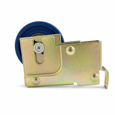 China Durable Wear Resistant Single Blue Nylon Wheel Iron Housing Roller for Sliding Aluminum Window Door Replacement Parts for sale