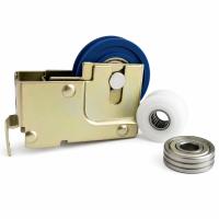 China Durable Wear Resistant Single Blue Nylon Wheel Iron Housing Roller for Sliding Aluminum Window Door Replacement Parts for sale