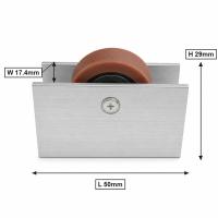 China Factory Price Middle East Style Brushed Aluminum Housing Single Brown Nylon Bearing Wheel Sliding Window Roller Pulley for sale