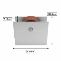 China Factory Price Middle East Style Brushed Aluminum Housing Single Brown Nylon Bearing Wheel Sliding Window Roller Pulley for sale