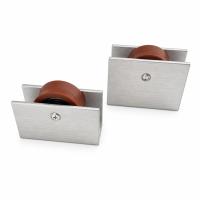 China Factory Price Middle East Style Brushed Aluminum Housing Single Brown Nylon Bearing Wheel Sliding Window Roller Pulley for sale
