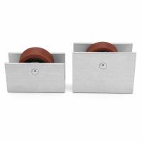 China Factory Price Middle East Style Brushed Aluminum Housing Single Brown Nylon Bearing Wheel Sliding Window Roller Pulley for sale