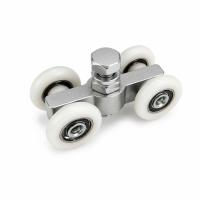 China Factory Price Middle East Style Brushed Aluminum Housing Single Brown Nylon Bearing Wheel Sliding Window Roller Pulley for sale