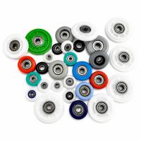 China Cabinet Closet Sliding Door Roller Nylon POM Concave Groove Wheel 608zz Bearing Plastic Double Pulley Quiet Smooth Roller for sale