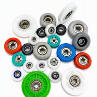 China Cabinet Closet Sliding Door Roller Nylon POM Concave Groove Wheel 608zz Bearing Plastic Double Pulley Quiet Smooth Roller for sale