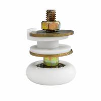China Bathroom Glass Hanging Door Roller Nylon Pulley 608 Bearing Wheel Colored Zinc Suitable Glass Sliding Door for sale
