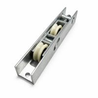 China Adjustable Hidden Nylon Sliding Door Roller Aluminum Alloy Double Wheel U Groove Screw Installation Quiet Smooth Window Roller for sale