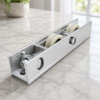 China Adjustable Hidden Nylon Sliding Door Roller Aluminum Alloy Double Wheel U Groove Screw Installation Quiet Smooth Window Roller for sale