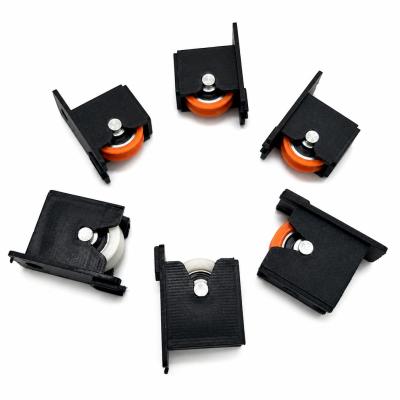 China Low Profile Nylon Wheel Screen Roller with Black Plastic Bracket for 8mm Narrow Track Peru Construction Hardware for sale
