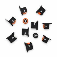 China Low Profile Nylon Wheel Screen Roller with Black Plastic Bracket for 8mm Narrow Track Peru Construction Hardware for sale
