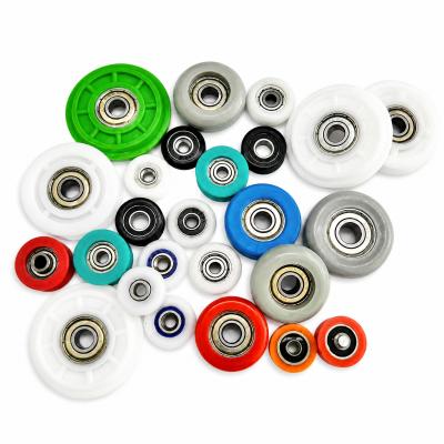 China U Groove V Groove Plastic Track Roller Wheels with Ball Bearings for Sliding Door Window Furniture Hardware OEM for sale