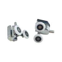 China Universal Shower Door Roller Adjustable Zinc Alloy Bridge Electroplated Housing Nylon Wheel for Sliding Glass Door Repair for sale