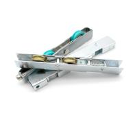 China Sliding Door Tandem Roller Assembly Double Wheel Narrow Metal Housing Spring Adjustment Hardware Component for sale