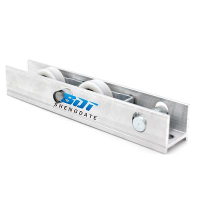 China Aluminum Alloy Housing Nylon Wheel Double Wheel Sliding Door Roller Tandem Spring Adjustment Window Hardware Component for sale