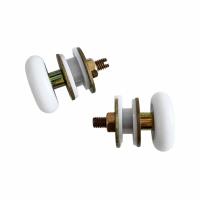 China Roldana Box Banheiro 30mm Nylon Branco Dupla Roda Zincado Colorido Ajustavel Porta Corredica SDT OEM 12 Anos for sale