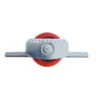 China Steel Housing Single Wheel Sliding Door Roller U Groove Red Nylon for Balcony Wardrobe Garage Gate Sliding Window for sale