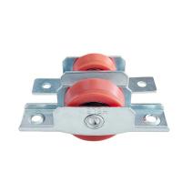 China Steel Housing Single Wheel Sliding Door Roller U Groove Red Nylon for Balcony Wardrobe Garage Gate Sliding Window for sale