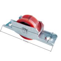 China Steel Housing Single Wheel Sliding Door Roller U Groove Red Nylon for Balcony Wardrobe Garage Gate Sliding Window for sale