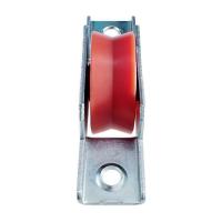 China Steel Housing Single Wheel Sliding Door Roller U Groove Red Nylon for Balcony Wardrobe Garage Gate Sliding Window for sale