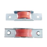 China Steel Housing Single Wheel Sliding Door Roller U Groove Red Nylon for Balcony Wardrobe Garage Gate Sliding Window for sale