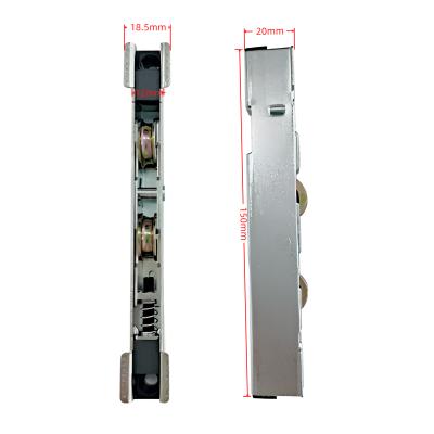 China Galvanized Spring Adjustable Double Wheel Sliding Door Roller Heavy Duty V Groove Track Sliding Window Roller Hardware for sale