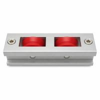 China Heavy Duty Double Red POM Wheel Sliding Patio Door Roller Ribbed Aluminum Channel Lower Rail Pulley for Saudi Arabia for sale