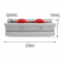 China Heavy Duty Double Red POM Wheel Sliding Patio Door Roller Ribbed Aluminum Channel Lower Rail Pulley for Saudi Arabia for sale