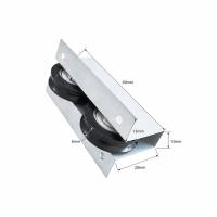 China Heavy Duty Galvanized Steel Flanged Bracket Double Nylon Wheel Sliding Gate Roller with Mounting Holes for Patio Fence Door for sale
