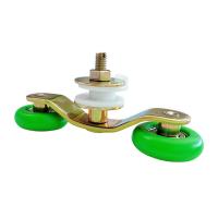 China Heavy Duty Sliding Roller Wheel Double Wheel Door Pulley with Metal Bracket for Industrial Sliding Door Hardware for sale