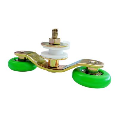 China Heavy Duty Sliding Roller Wheel Double Wheel Door Pulley with Metal Bracket for Industrial Sliding Door Hardware for sale