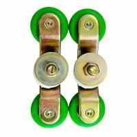 China Heavy Duty Sliding Roller Wheel Double Wheel Door Pulley with Metal Bracket for Industrial Sliding Door Hardware for sale