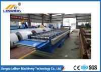 China Blue Color Corrugated Sheet Roll Forming Machine 0.25-0.6mm Thickness 12-20m/min Speed for sale