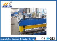China Blue Roofing Corrugated Sheet Roll Forming Machine , Corrugated Roller Machine for sale