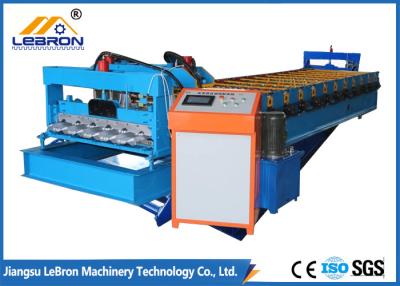 China PLC Control Glazed Tile Roll Forming Machine , Hydraulic Cut Roof Tile Making Machine for sale