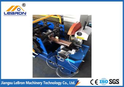 China Blue Yellow Downspout Roll Forming Machine 16 Rollers 4KW PLC Metal Down Pipe Machine for sale