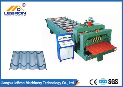 China Full Automatic Glazed Tile Roll Forming Machine 7.5kW 24 Stations Step Tile Roll Former for sale