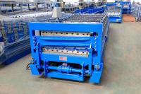 China Hydraulic Trapezoidal Roofing PPGI Sheet Roll Forming Machine 0.3-0.8mm 914-1450mm for sale